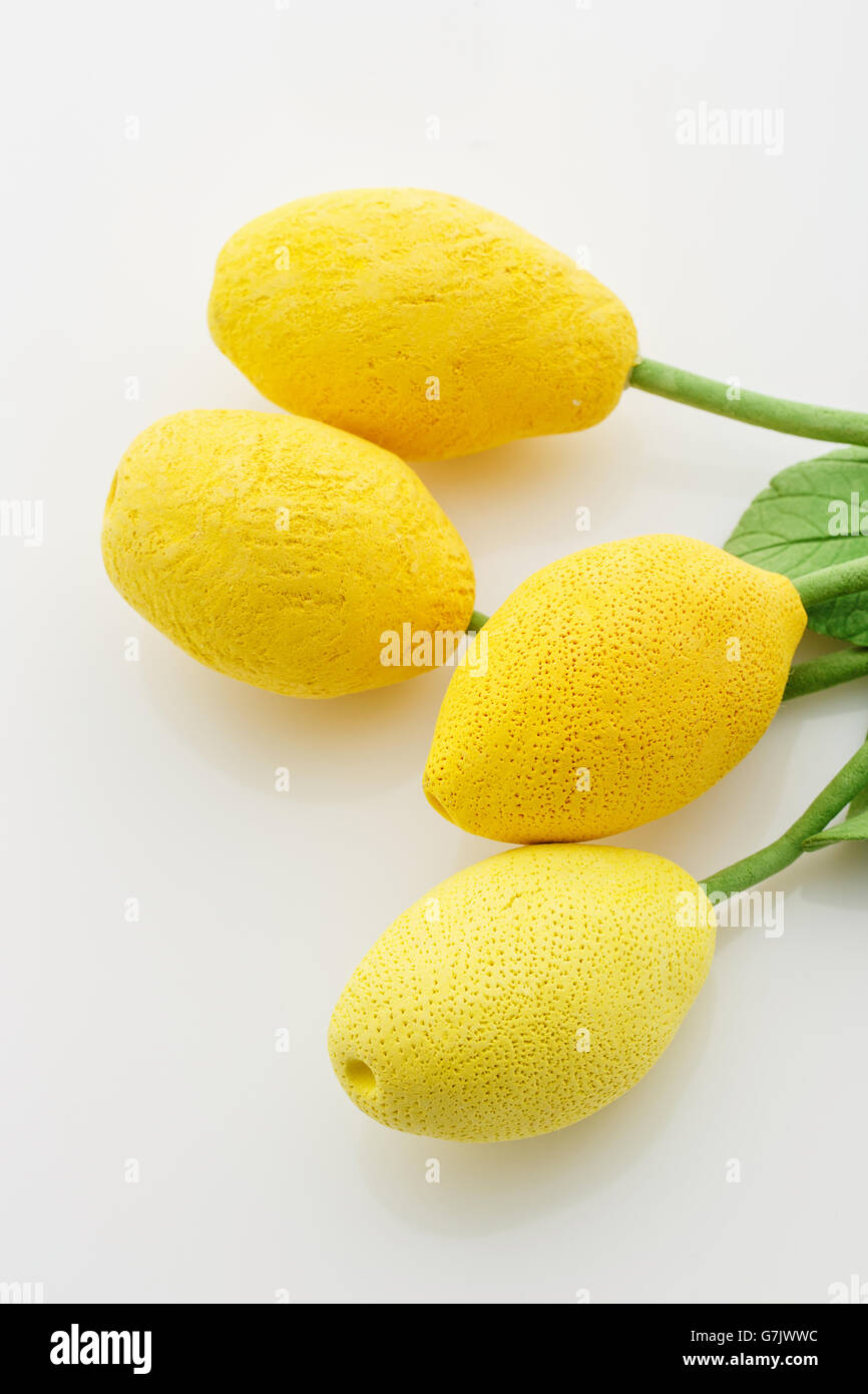 Lemon twigs over white background Stock Photo - Alamy