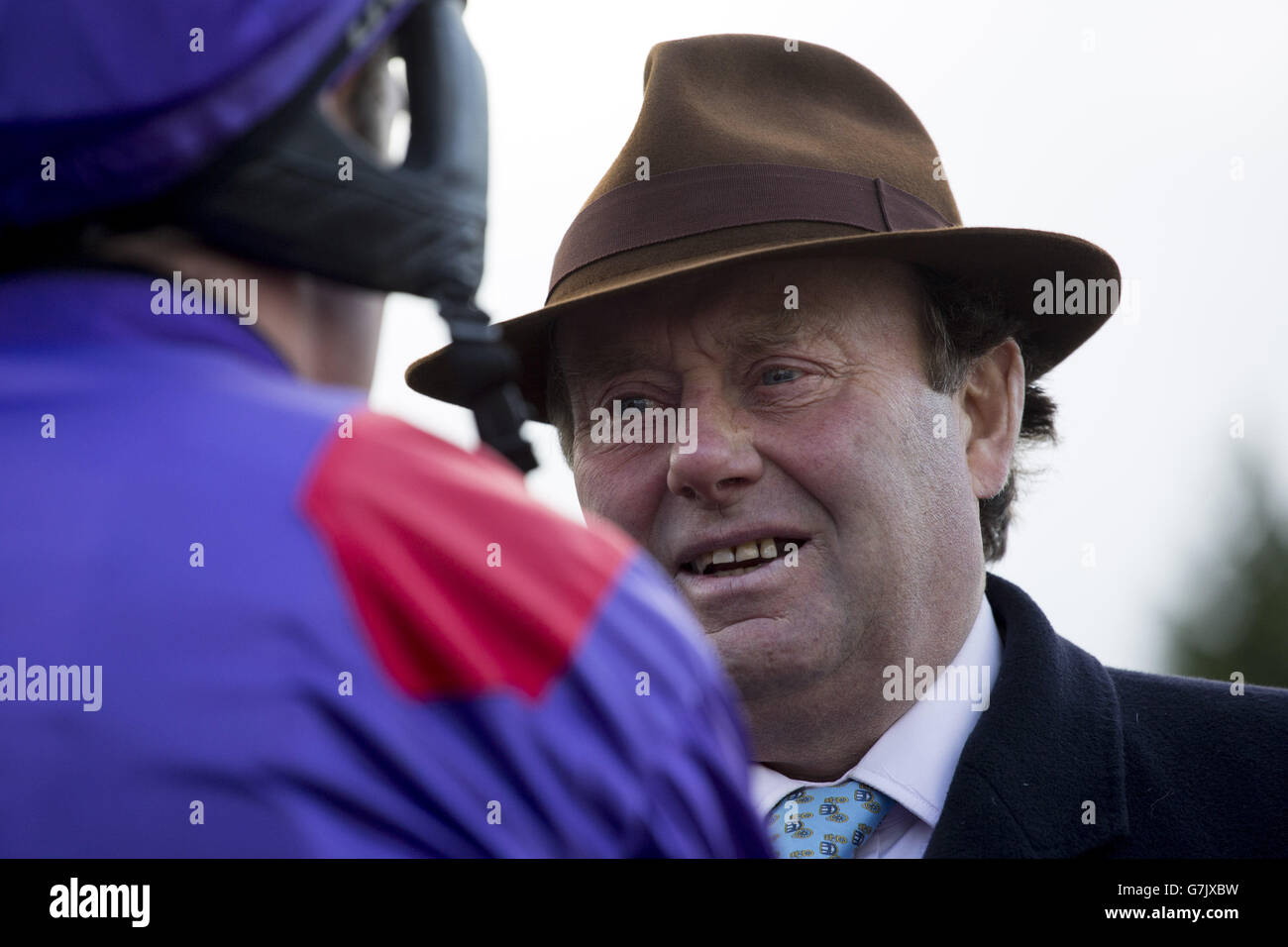 Jockey barry geraghty and trainer nicky henderson hi-res stock ...
