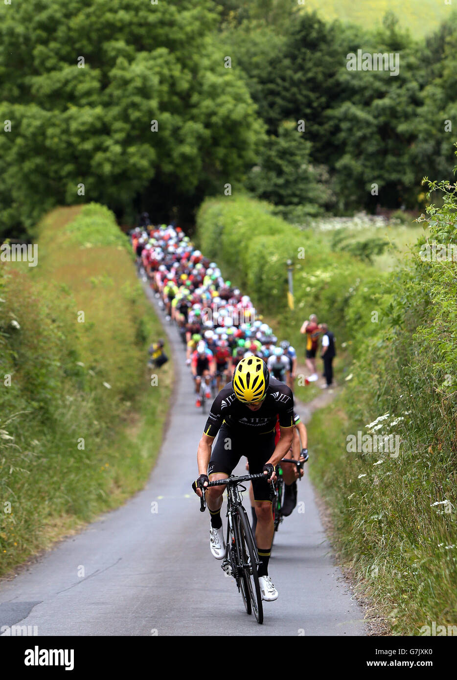 Thomas Moses leads the Men's road race during the British Cycling ...