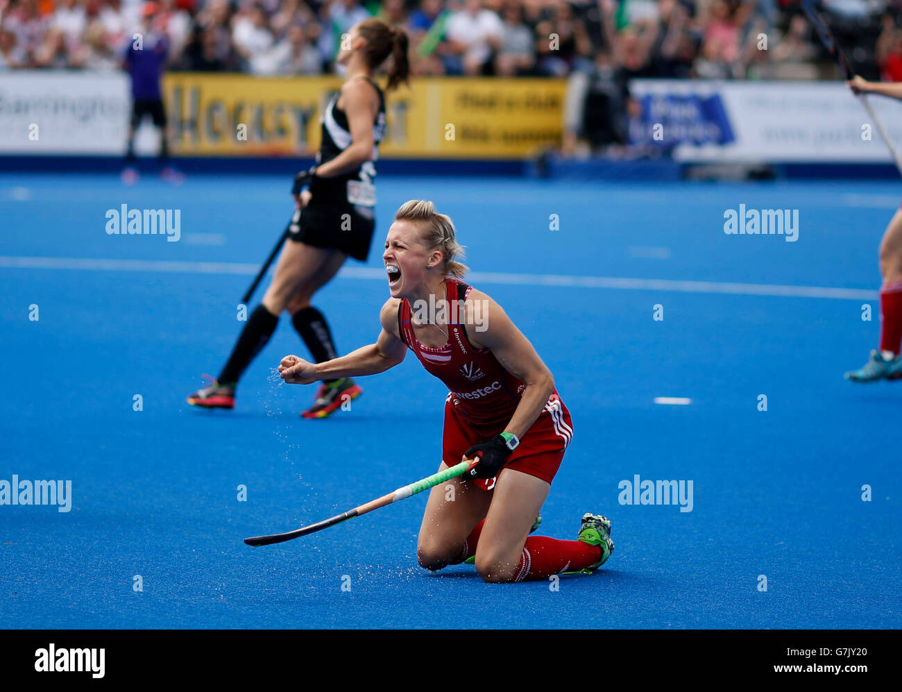 Great Britain's Alex Danson celebrates scoring their first goal during ...