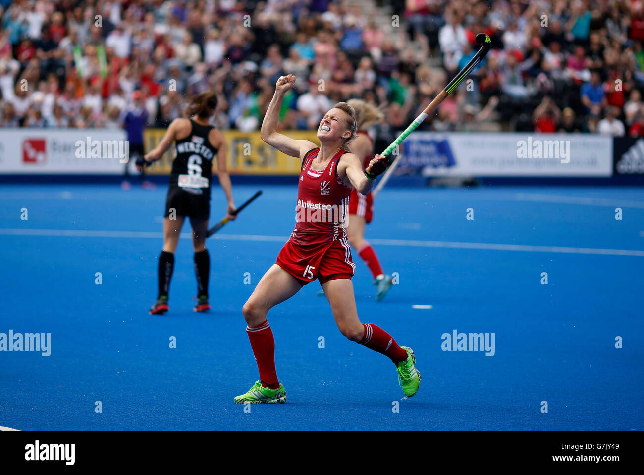 Great Britain's Alex Danson celebrates scoring their first goal during ...