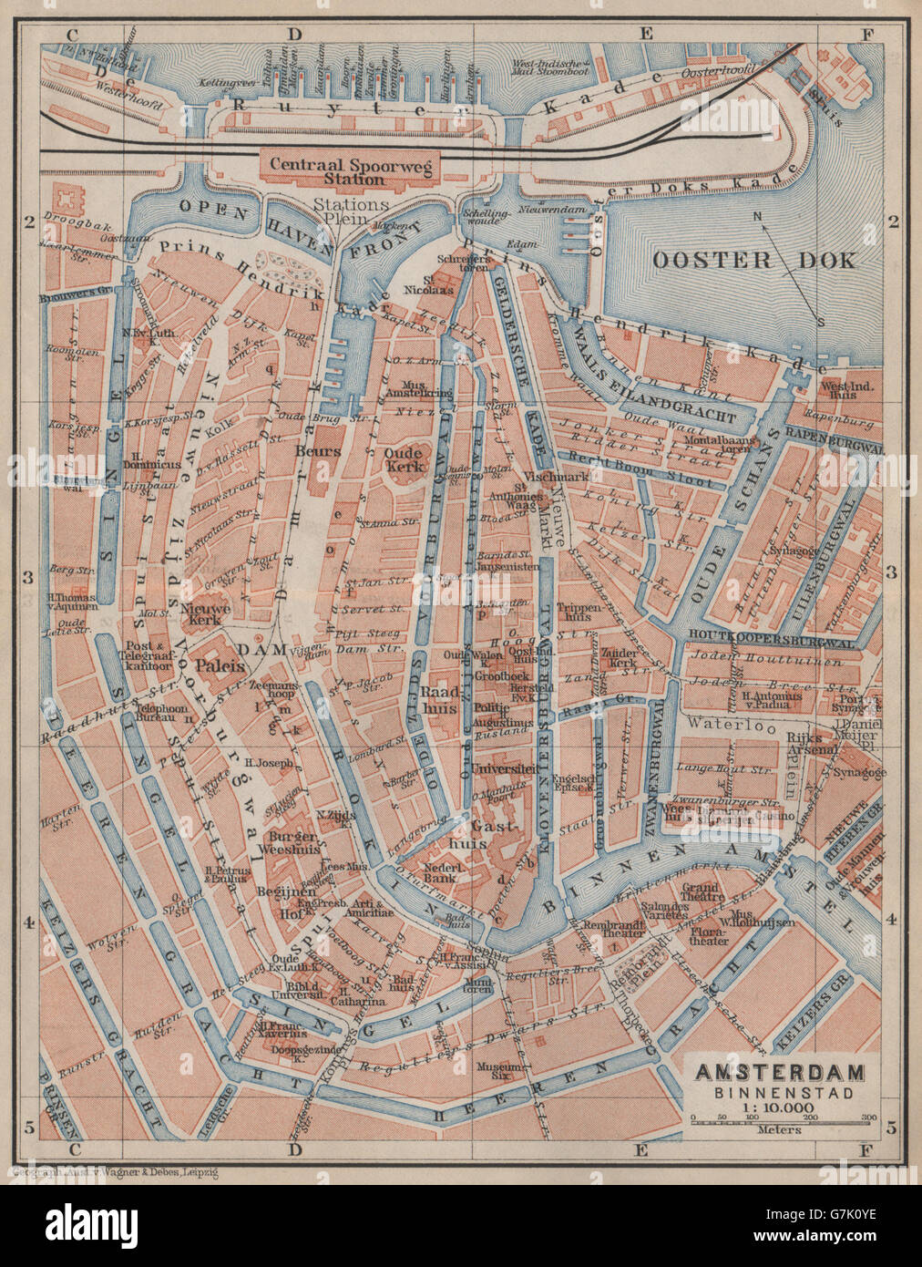AMSTERDAM BINNENSTAD inner town centre/city stadsplan. Netherlands ...