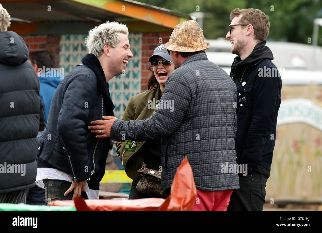 (left to right) Nick Grimshaw, Pixie Geldof and Alan Carr are seen ...