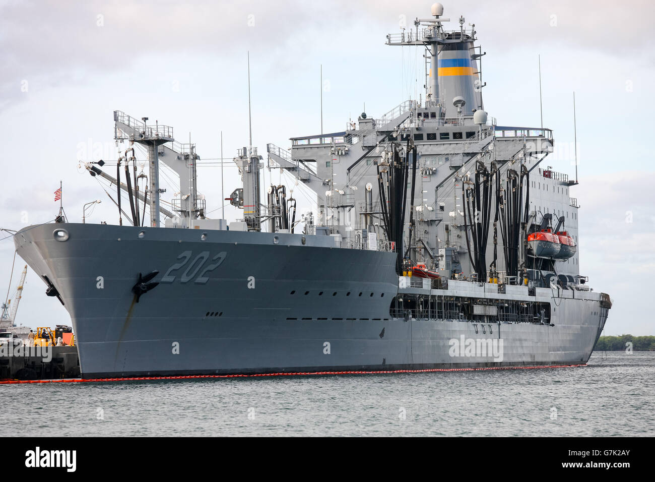 American Tanker ship for supply of oil and fuel to other ships Stock ...