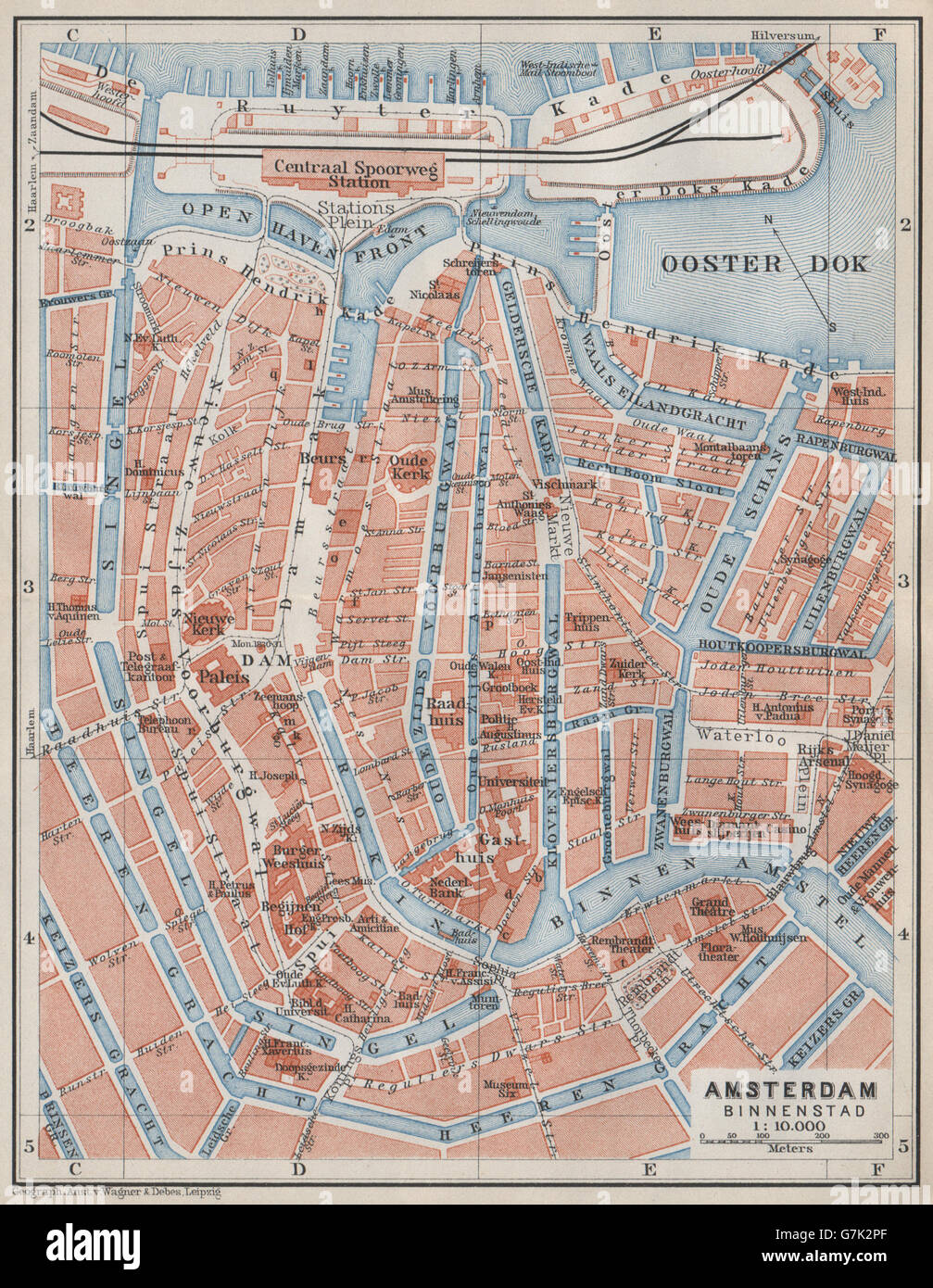AMSTERDAM BINNENSTAD inner town centre/city stadsplan. Netherlands ...