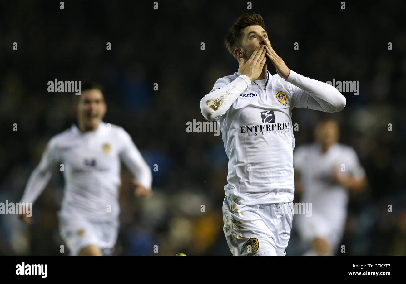 Leeds United's Luke Murphy celebrates scoring the first goal Stock ...