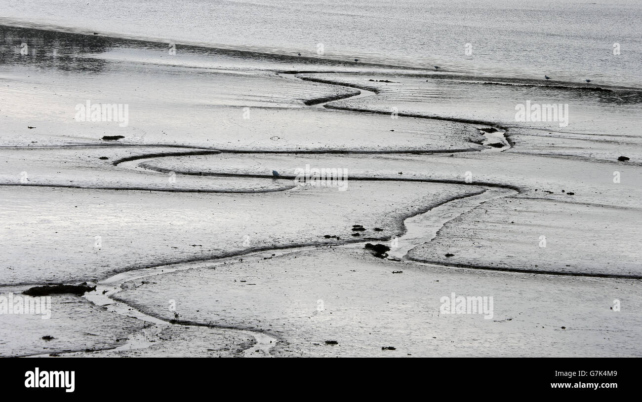 Devoran Creek at low tide, abstract, Cornwall, England, UK Stock Photo ...