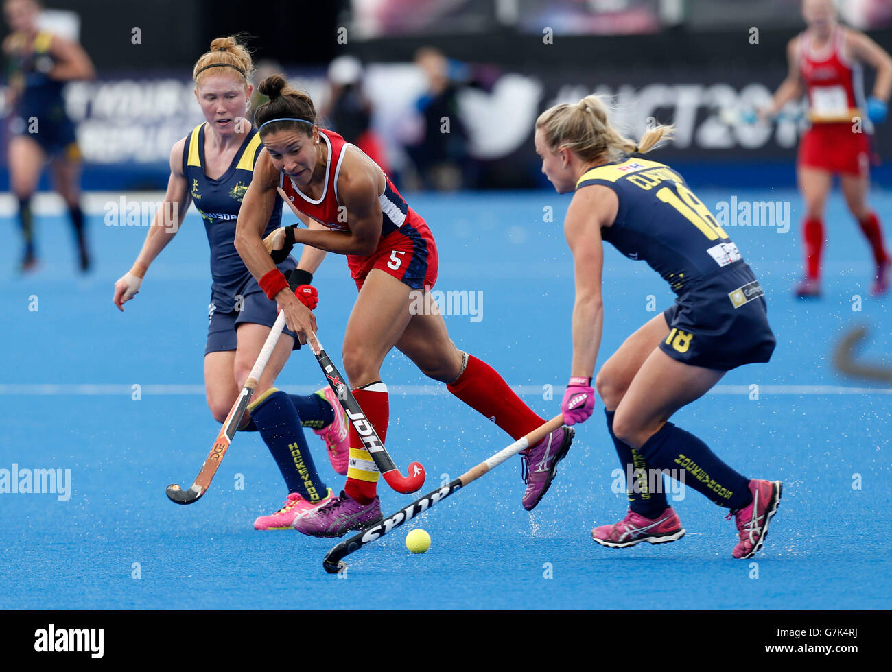 USA's Melissa Gonzalez and Australia's Jane Claxton during the 3rd-4th ...
