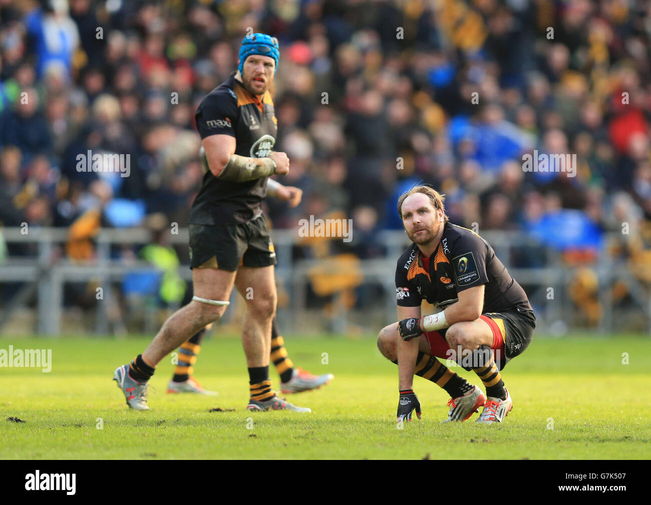 Wasps' Andy Goode sinks to his knees after his drop kick in the dying ...