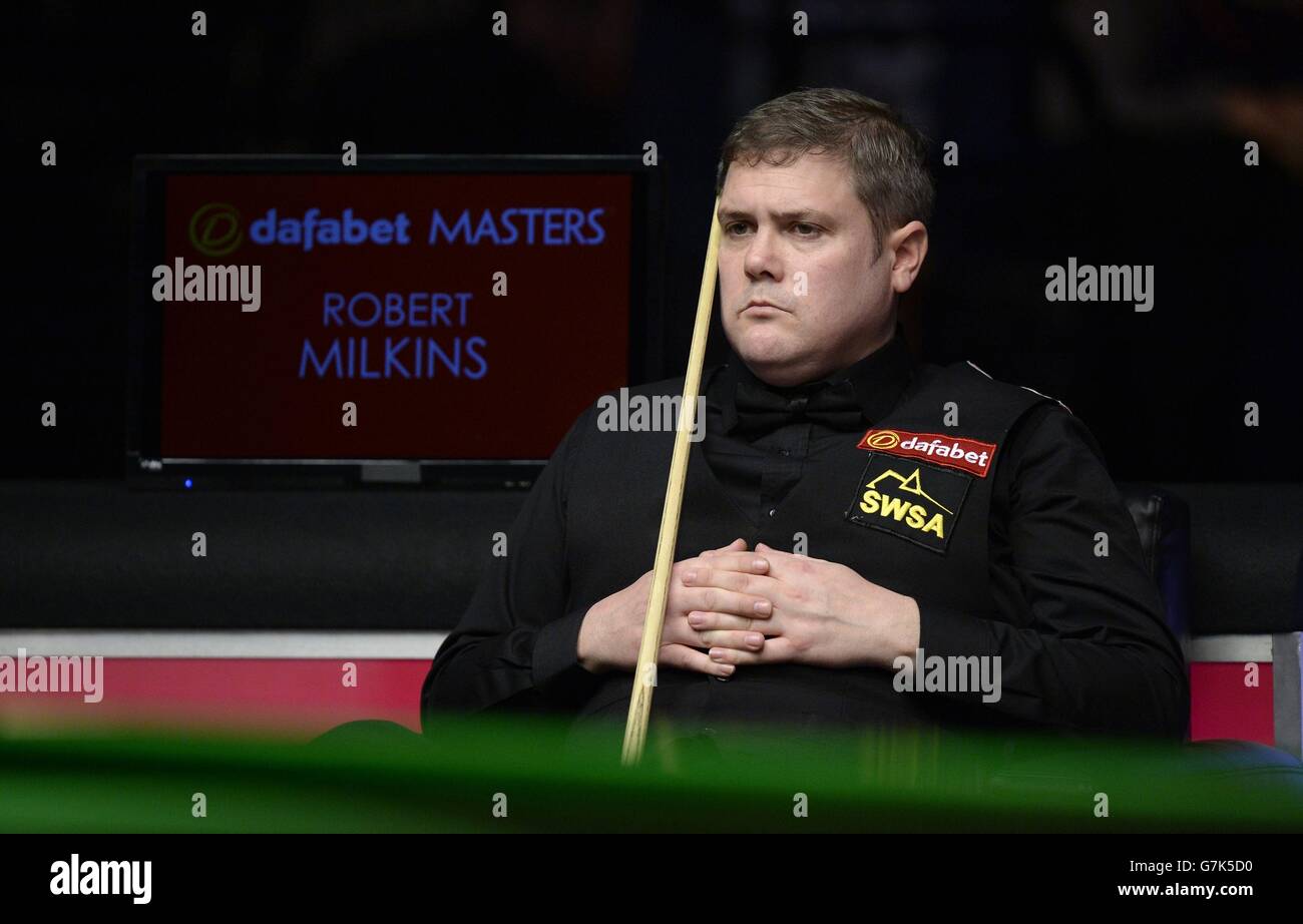 Robert Milkins looks on during his match against Neil Robertson on day ...