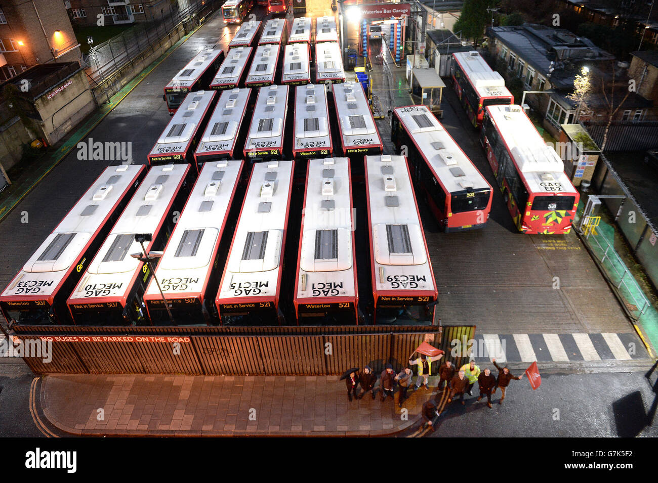 Buses parked in bus garage hi-res stock photography and images - Alamy
