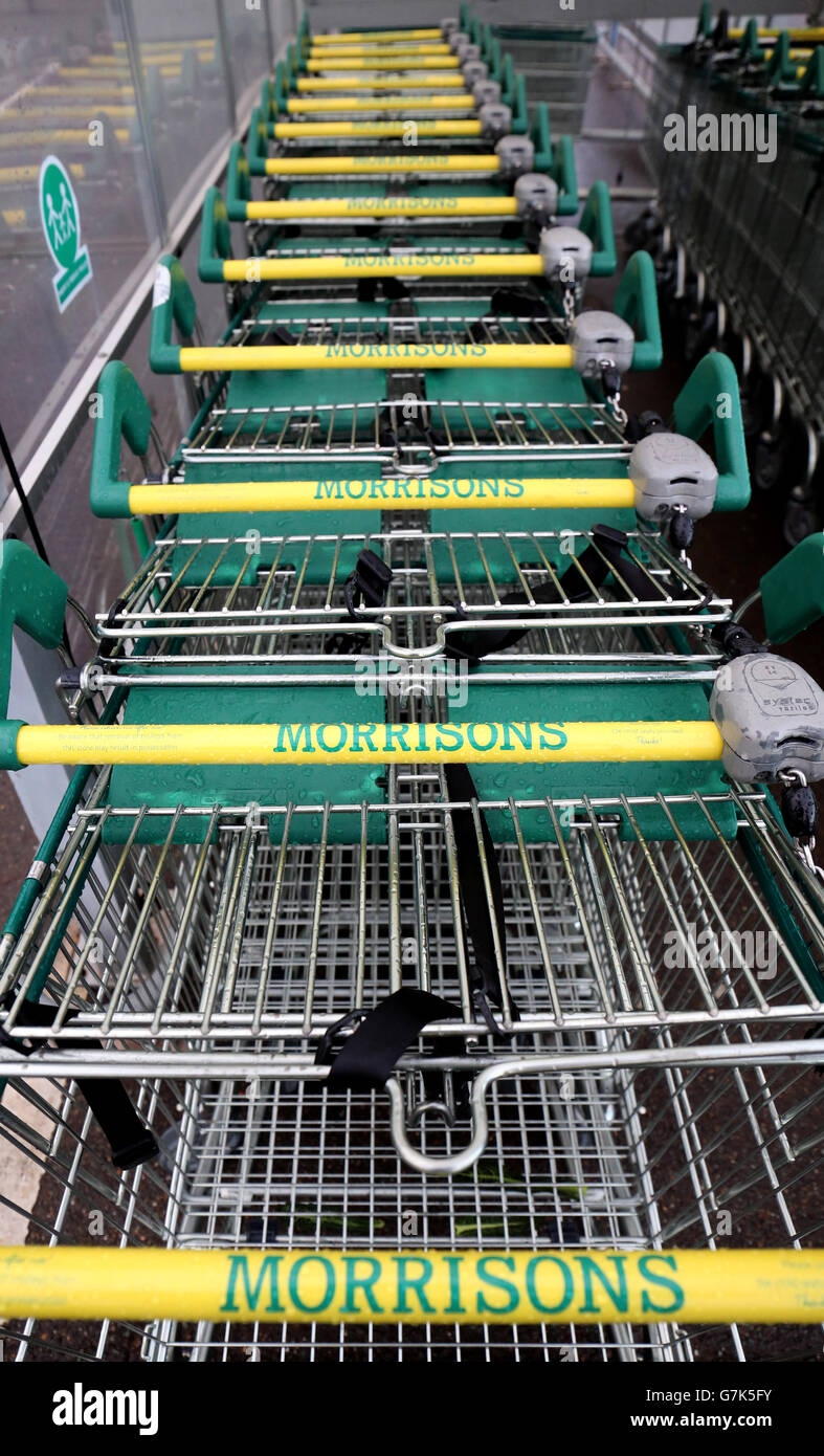 Trollies morrisons supermarket cambourne in cambridgeshire hi-res stock ...