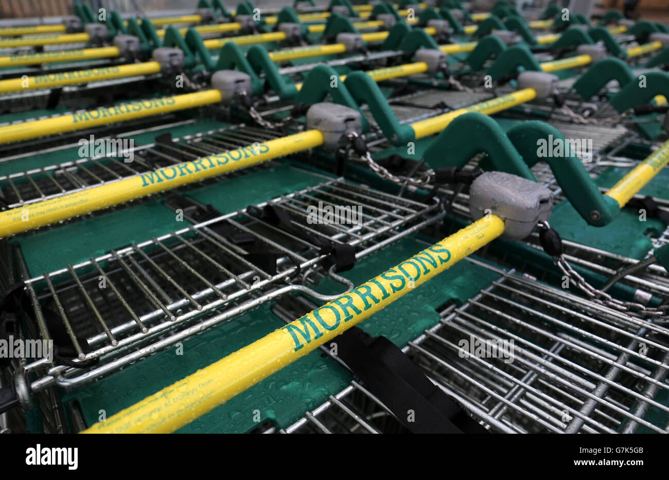Trollies morrisons supermarket cambourne in cambridgeshire hi-res stock ...