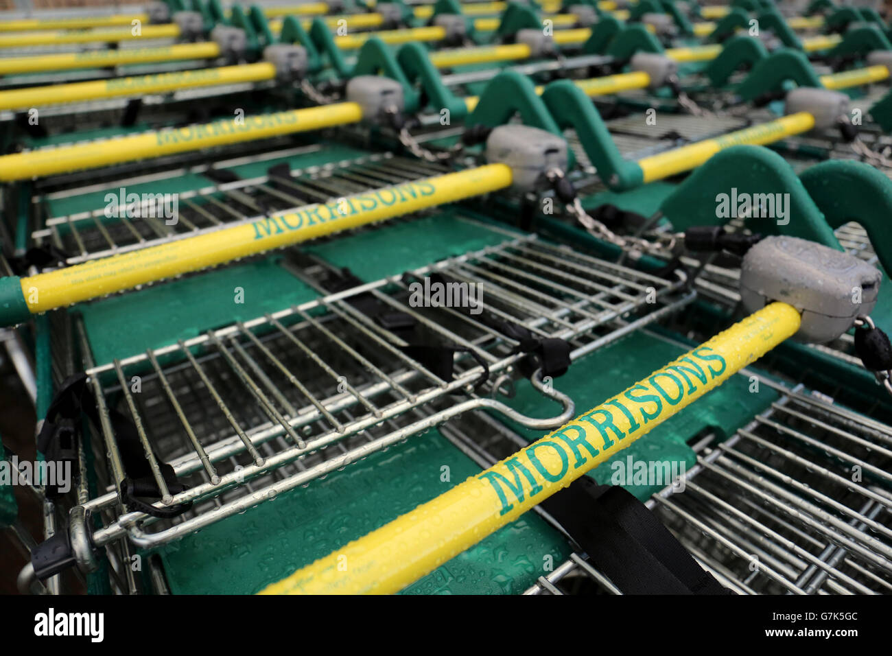 Trollies morrisons supermarket cambourne in cambridgeshire hi-res stock ...
