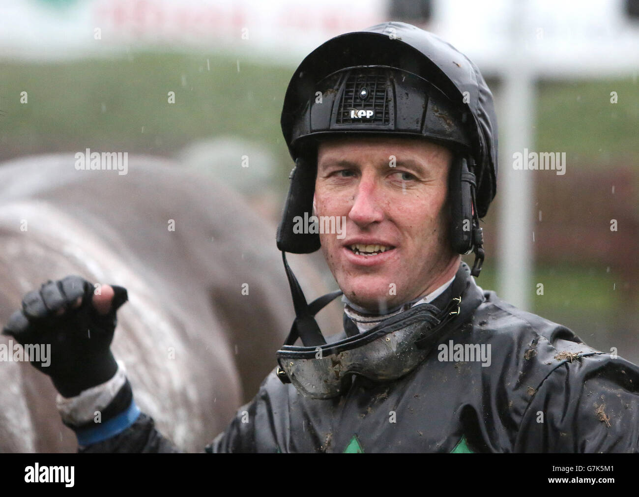 Jockey, Robbie Power after riding Rock on the Moor to victory in the ...