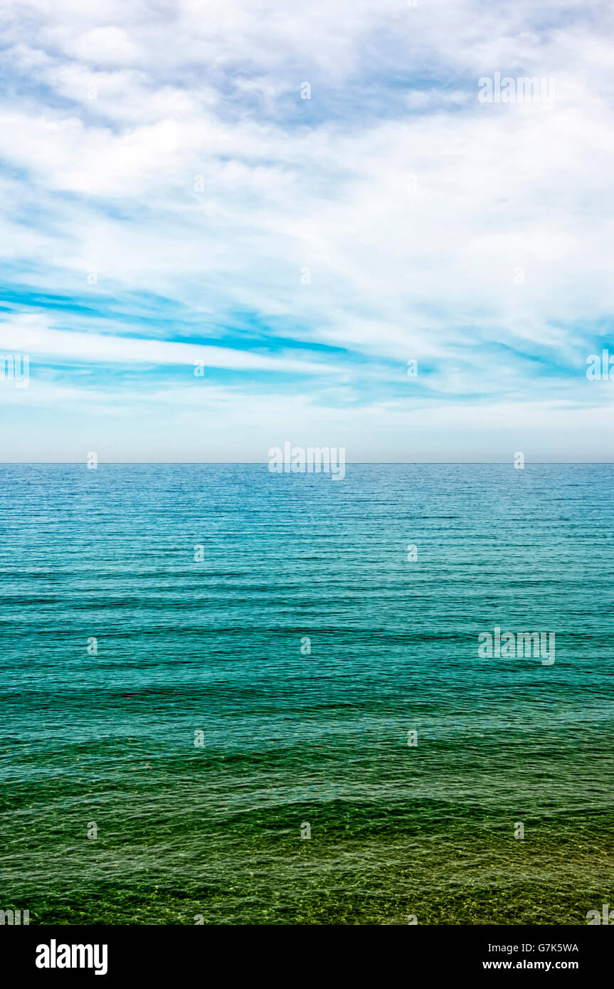 Sky meets sea in the middle of this beautiful image of nature Stock ...