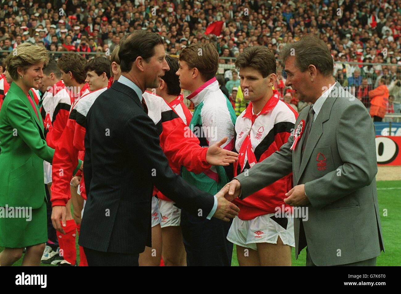 Nottingham Forest manager Brian Clough is presented to the Princess of ...