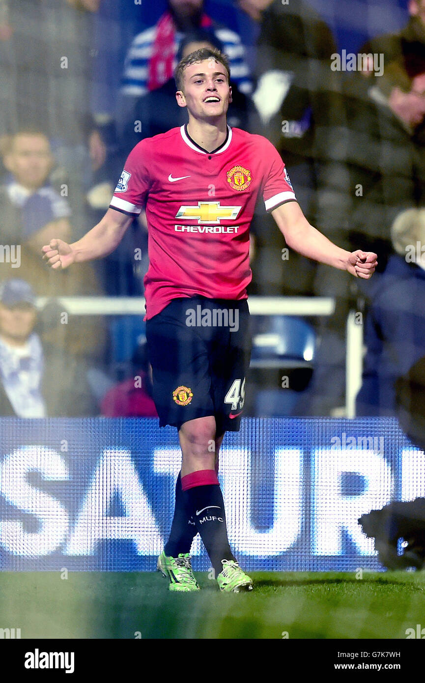Manchester United's James Wilson celebrates scoring his sides second ...