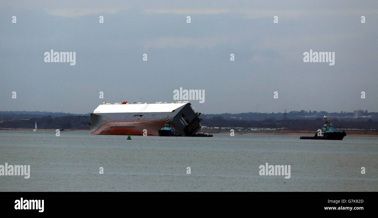 Solent ship grounding Stock Photo - Alamy