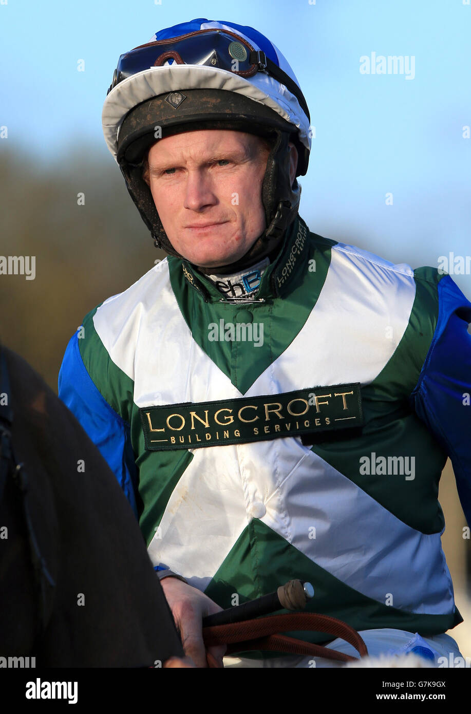 Jockey Charlie Poste at Ludlow Racecourse, Shropshire Stock Photo - Alamy