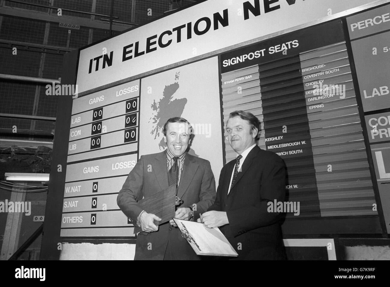 Media - ITN General Election Coverage - David Frost and George Ffitch ...