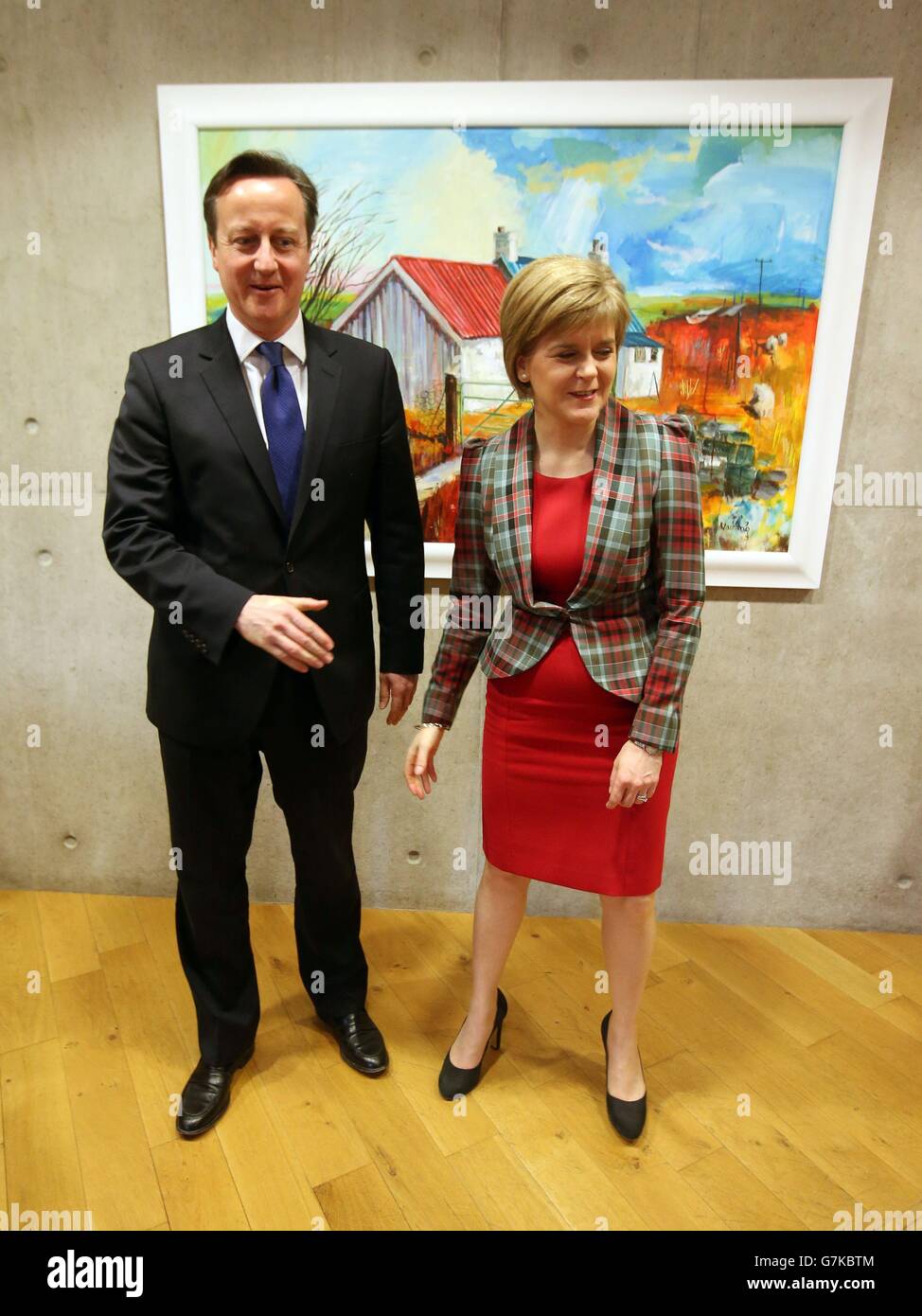 Scotland's First Minister Nicola Sturgeon shakes hands with Prime ...