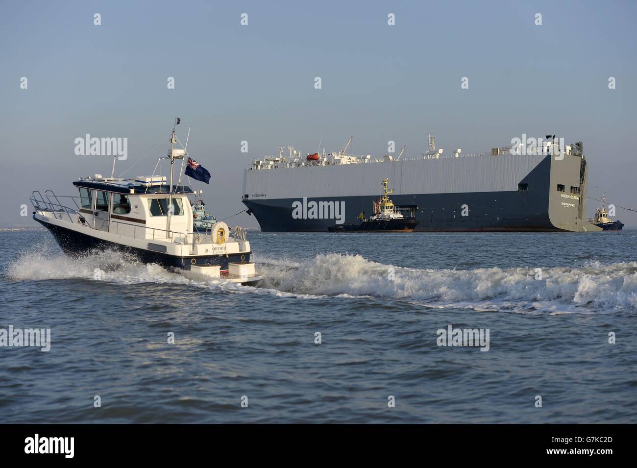 Solent ship grounding Stock Photo - Alamy