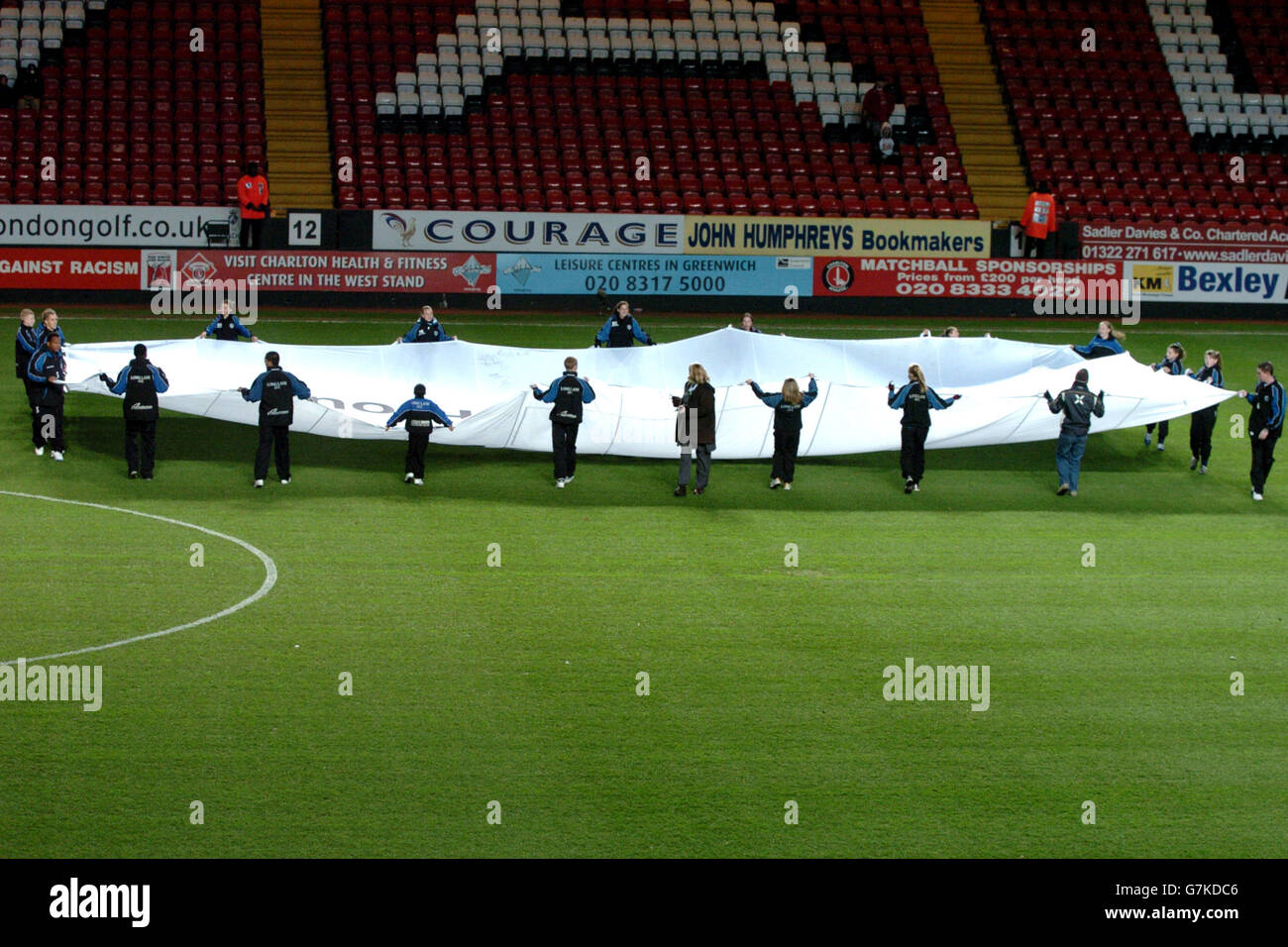 Flag bearers from Long Lane FC, hold the London "Make Britain Proud ...
