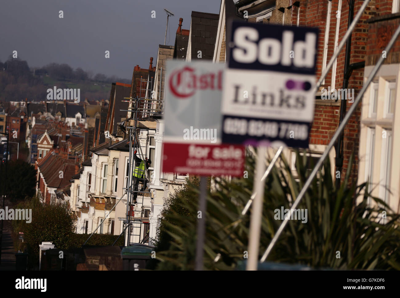 For Sale and Sold signs outside houses in north London. PRESS ...