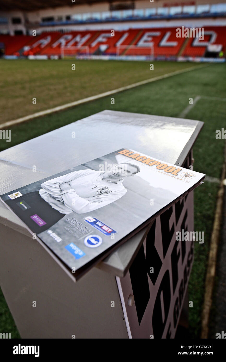 The match day programme can be seen before the Blackpool and Brighton ...