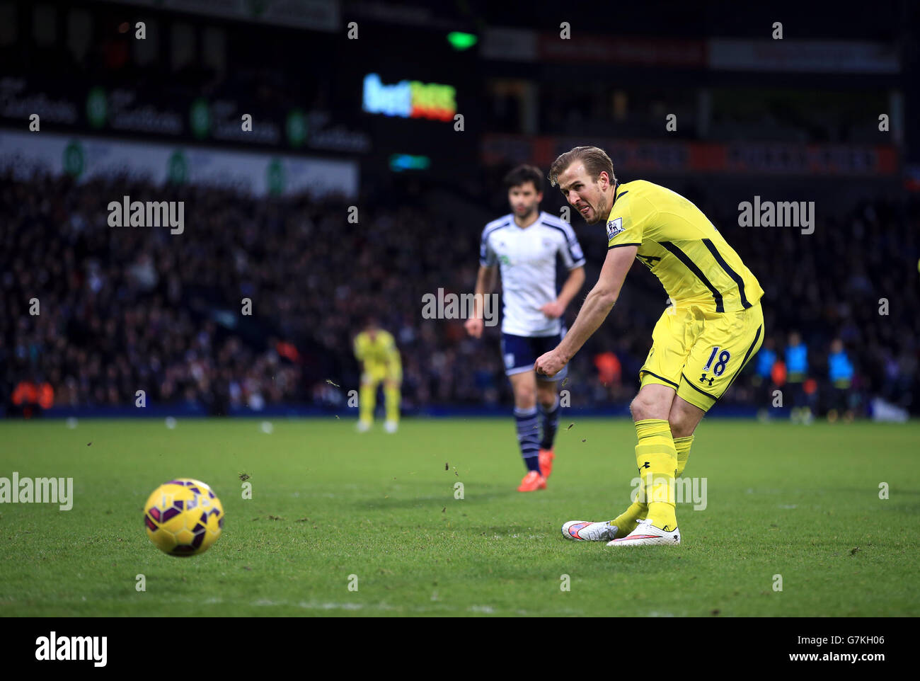 Tottenham Hotspur's Harry Kane scores his sides third goal of the game ...
