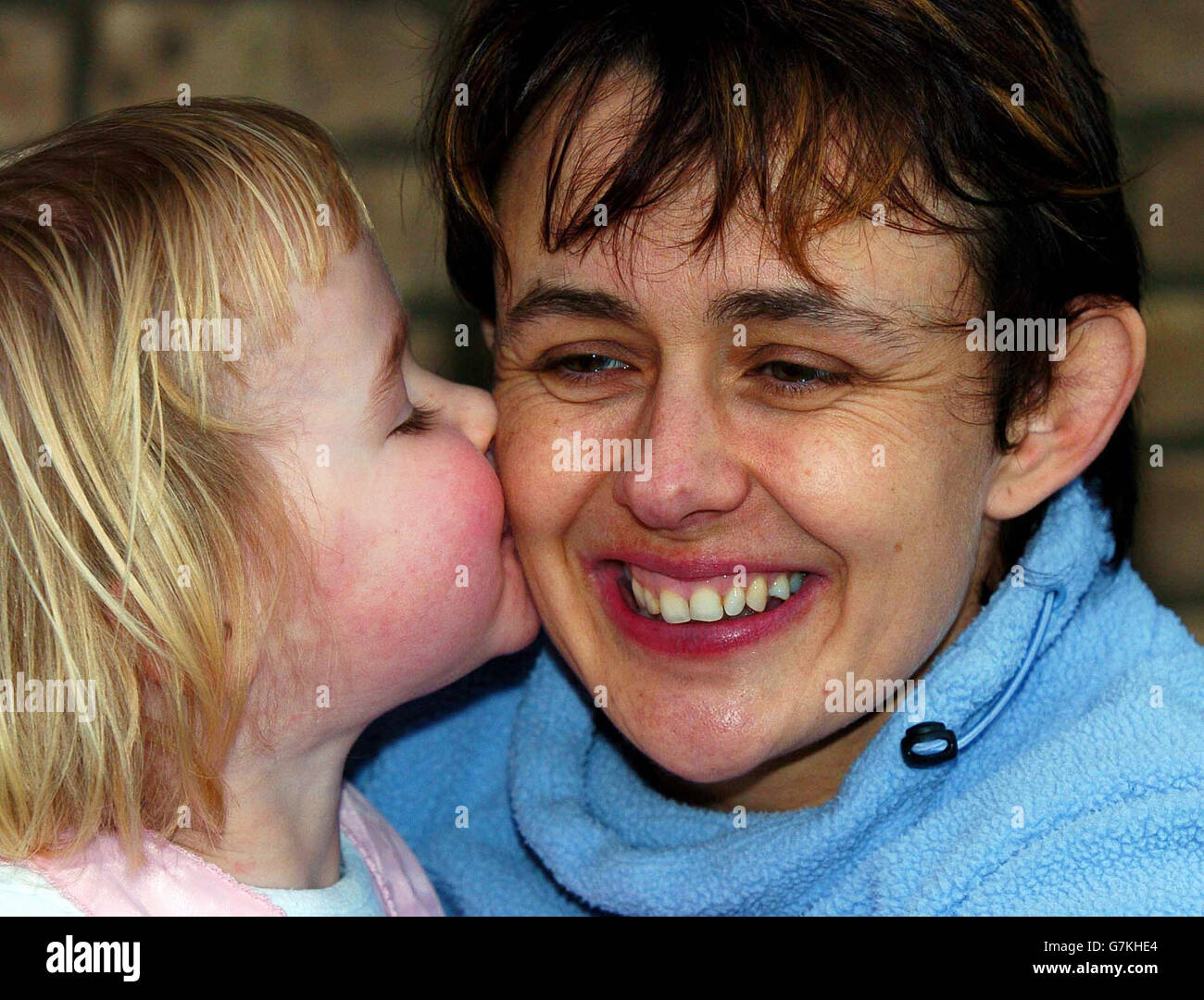 Tanni Grey Thompson gets a kiss from daughter Carys at her home ...