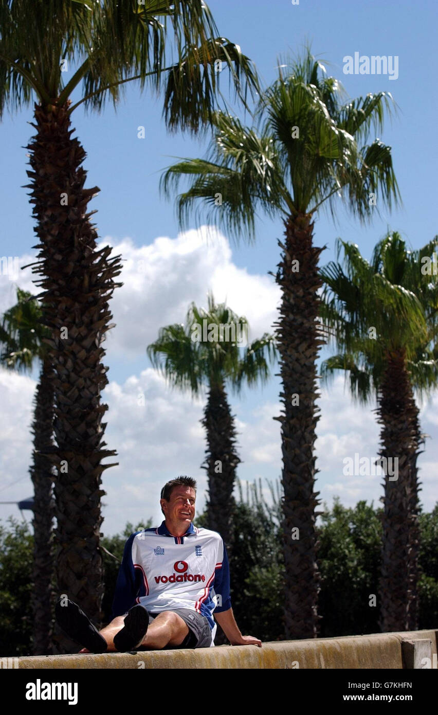 Ashley Giles press conference. England cricketer Ashley Giles sits on a ...