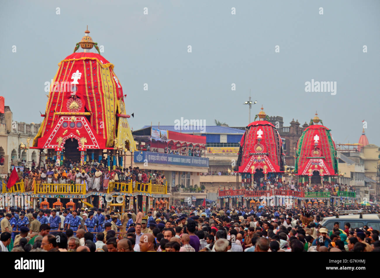 Rathyatra or Chariot festival, with Jagannatha Temple at background ...