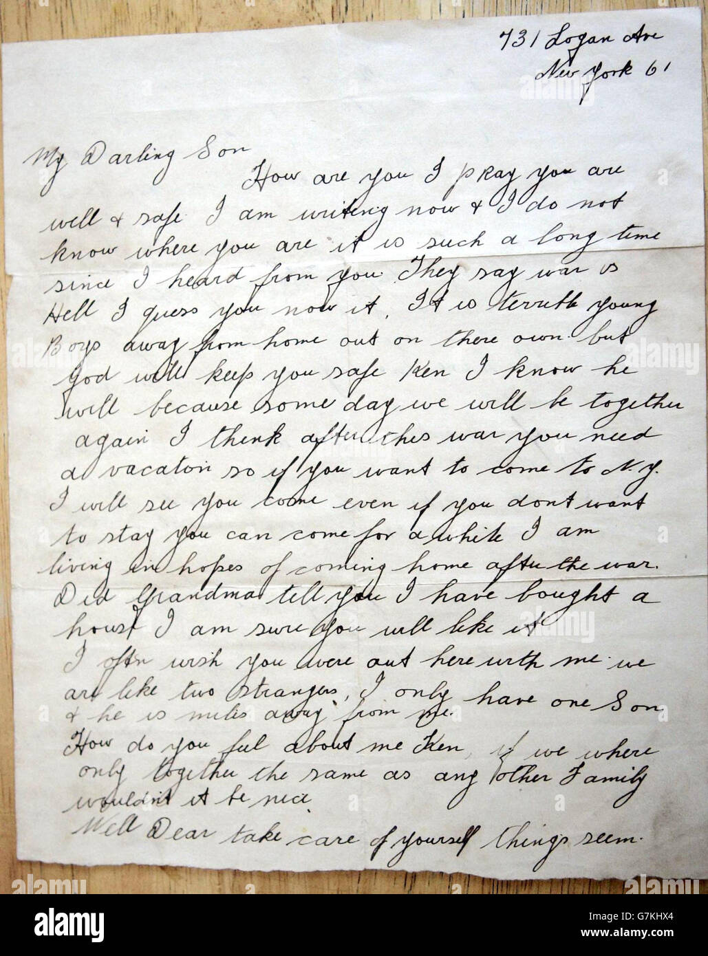 Letter arrives 60 years too late Stock Photo - Alamy