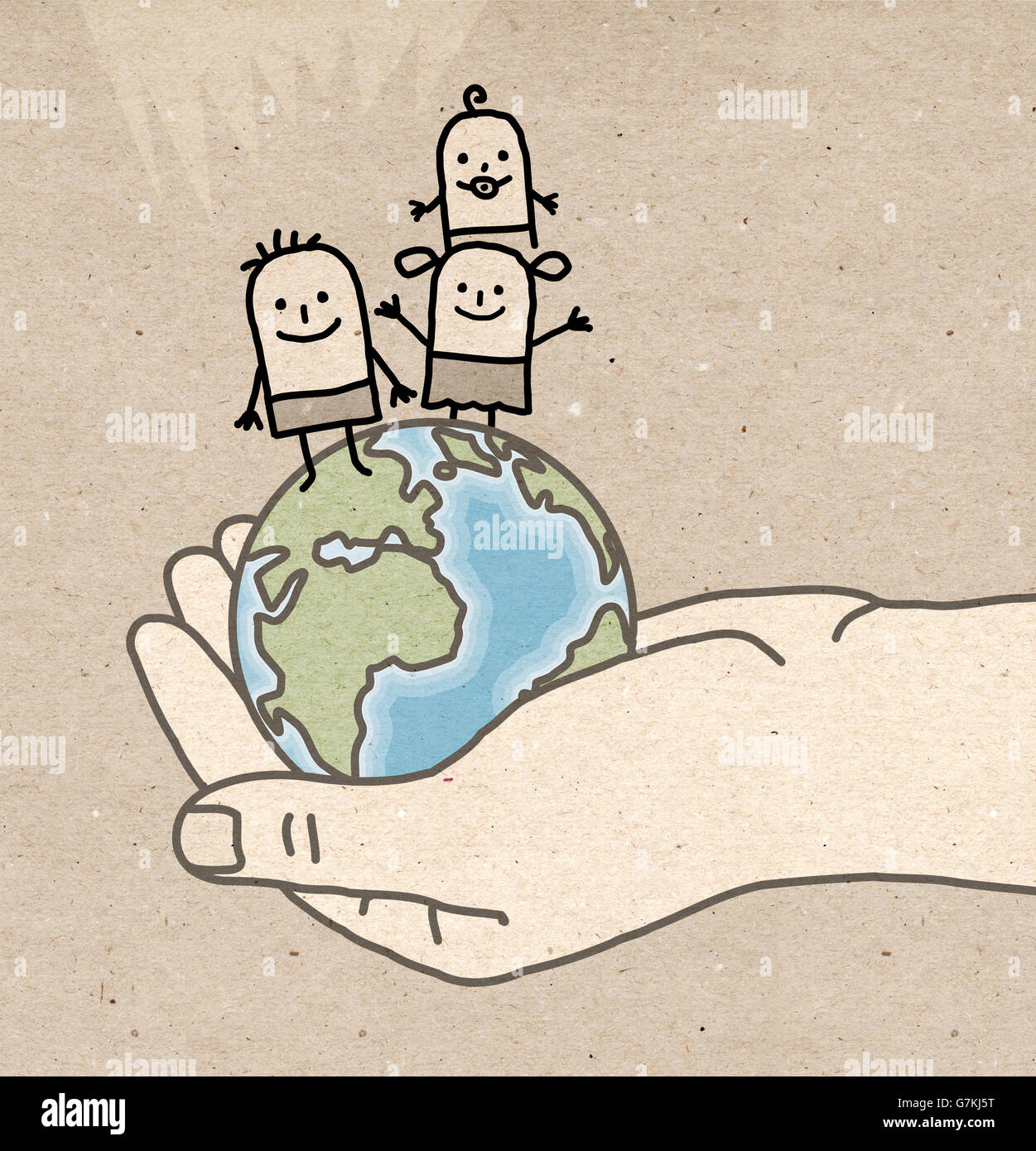 Big hand cartoon character earth hi-res stock photography and images ...