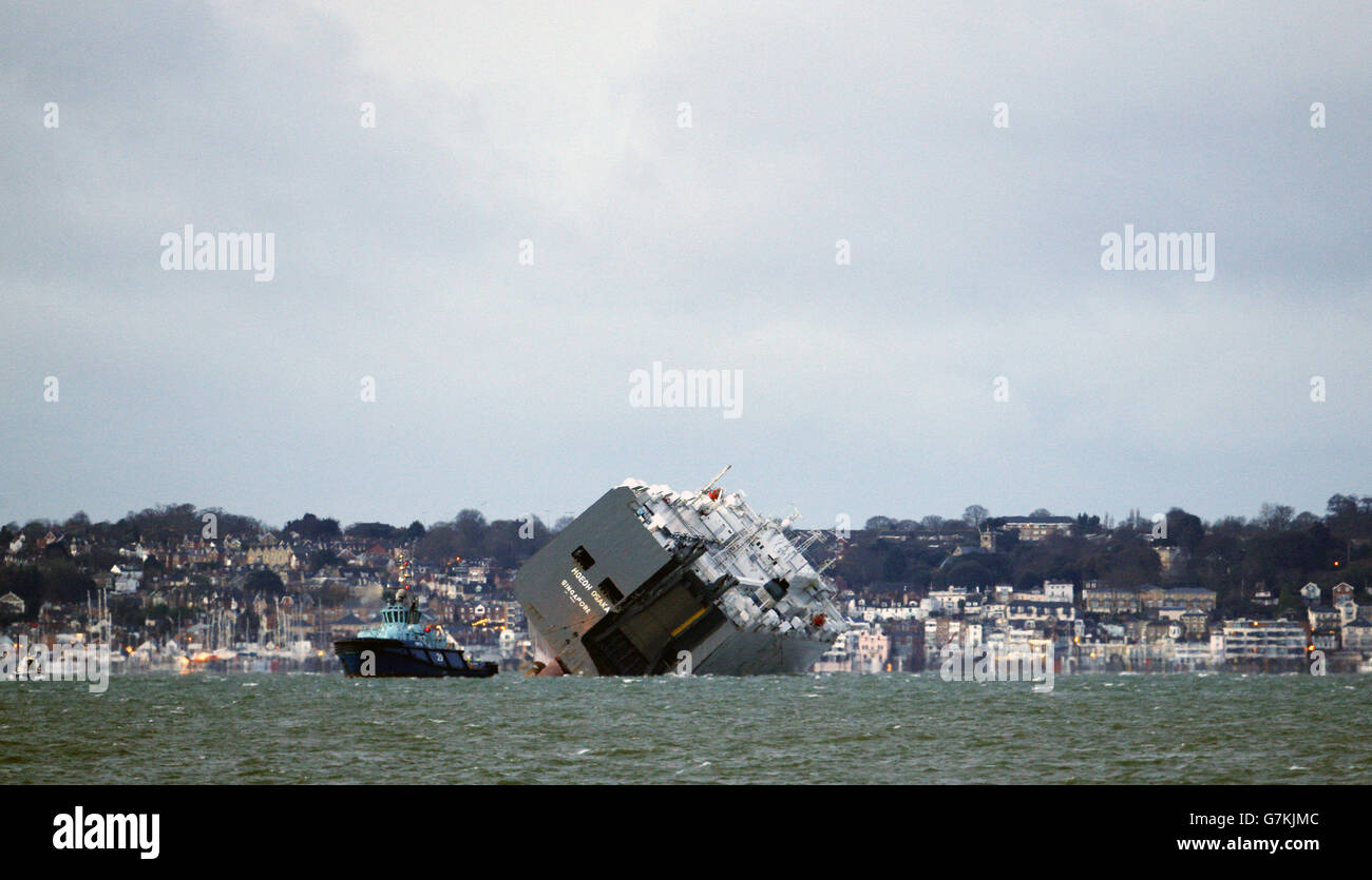 Solent ship grounding Stock Photo - Alamy