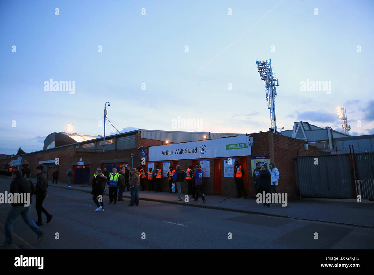 Fans enter the stadium at the Arthur Wait Stand at Selhurst Park Stock ...