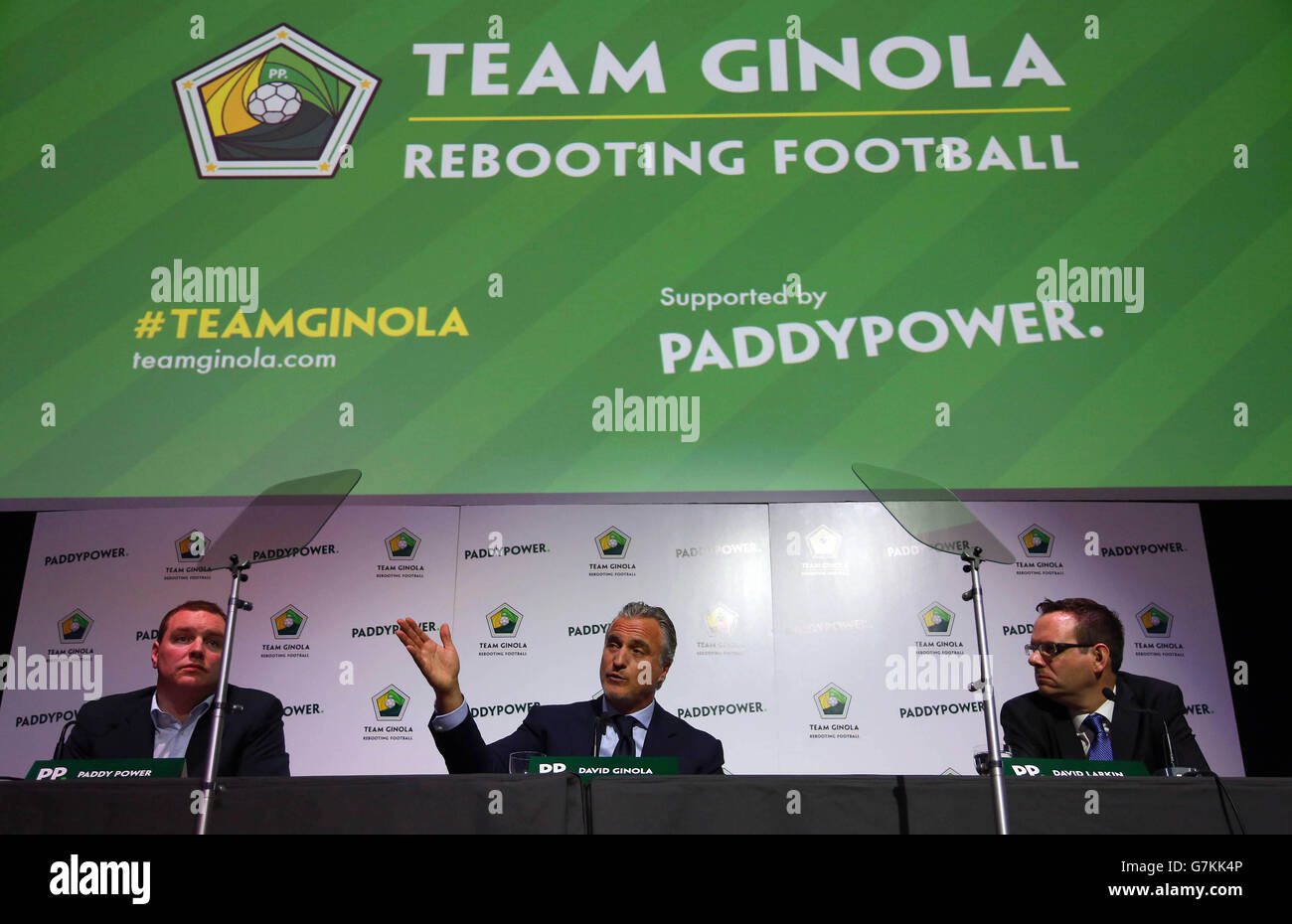 Paddy Power (left), and David Larkin of ChangeFIFA (right) with David ...