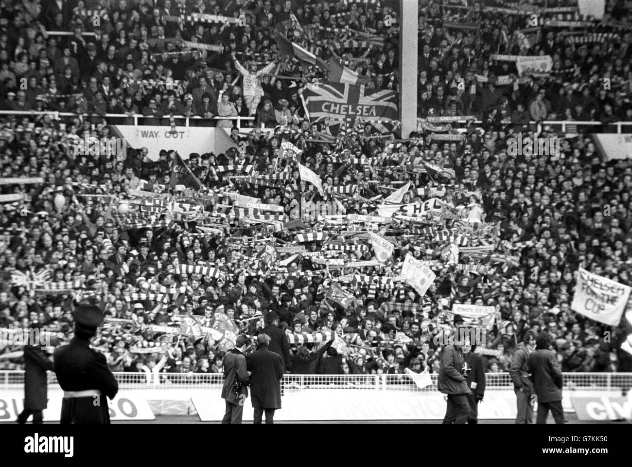 Stoke fans in the stands Black and White Stock Photos & Images - Alamy