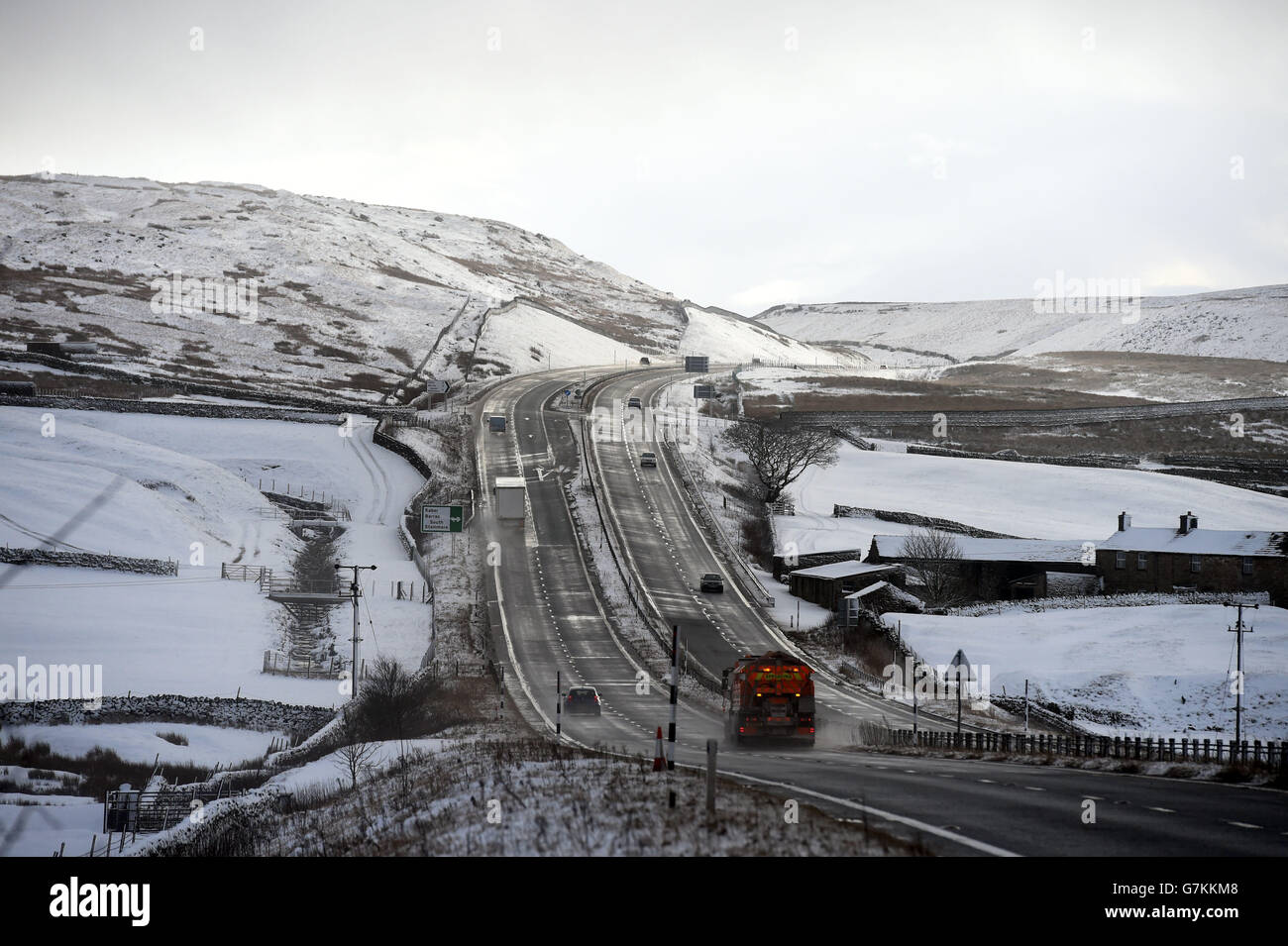 A snow Plough clears the A66 in Cumbria as temperatures will plunge ...