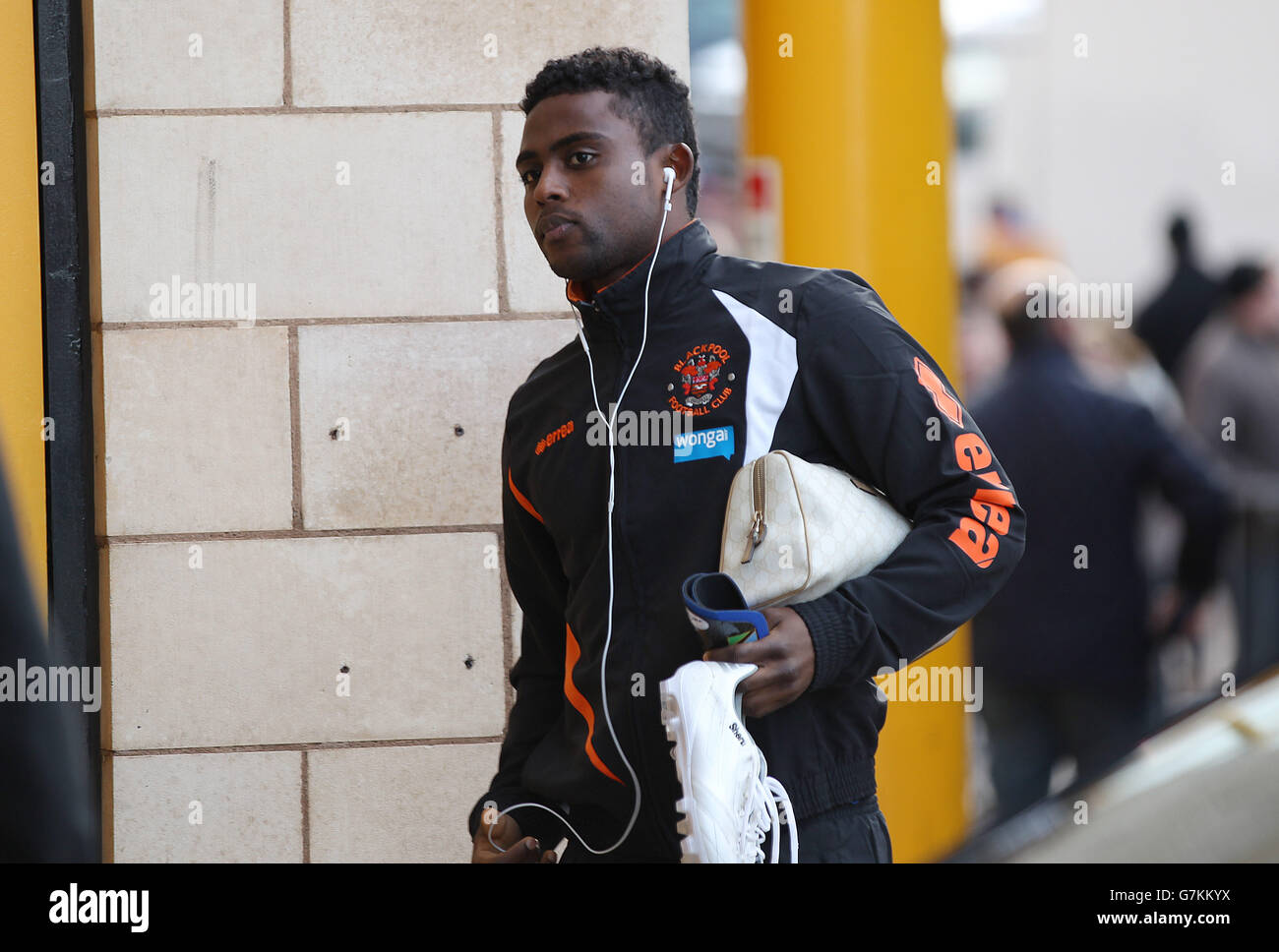 Blackpools islam feruz arrives at molineux stadium before the game hi ...