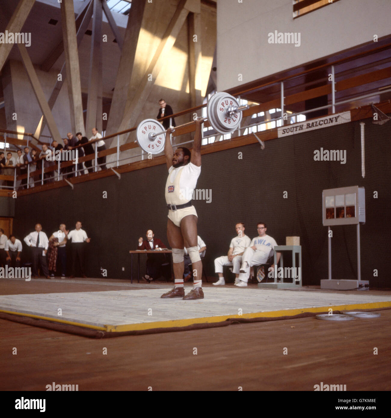 Louis Martin in action during a weightlifting event in London circa ...