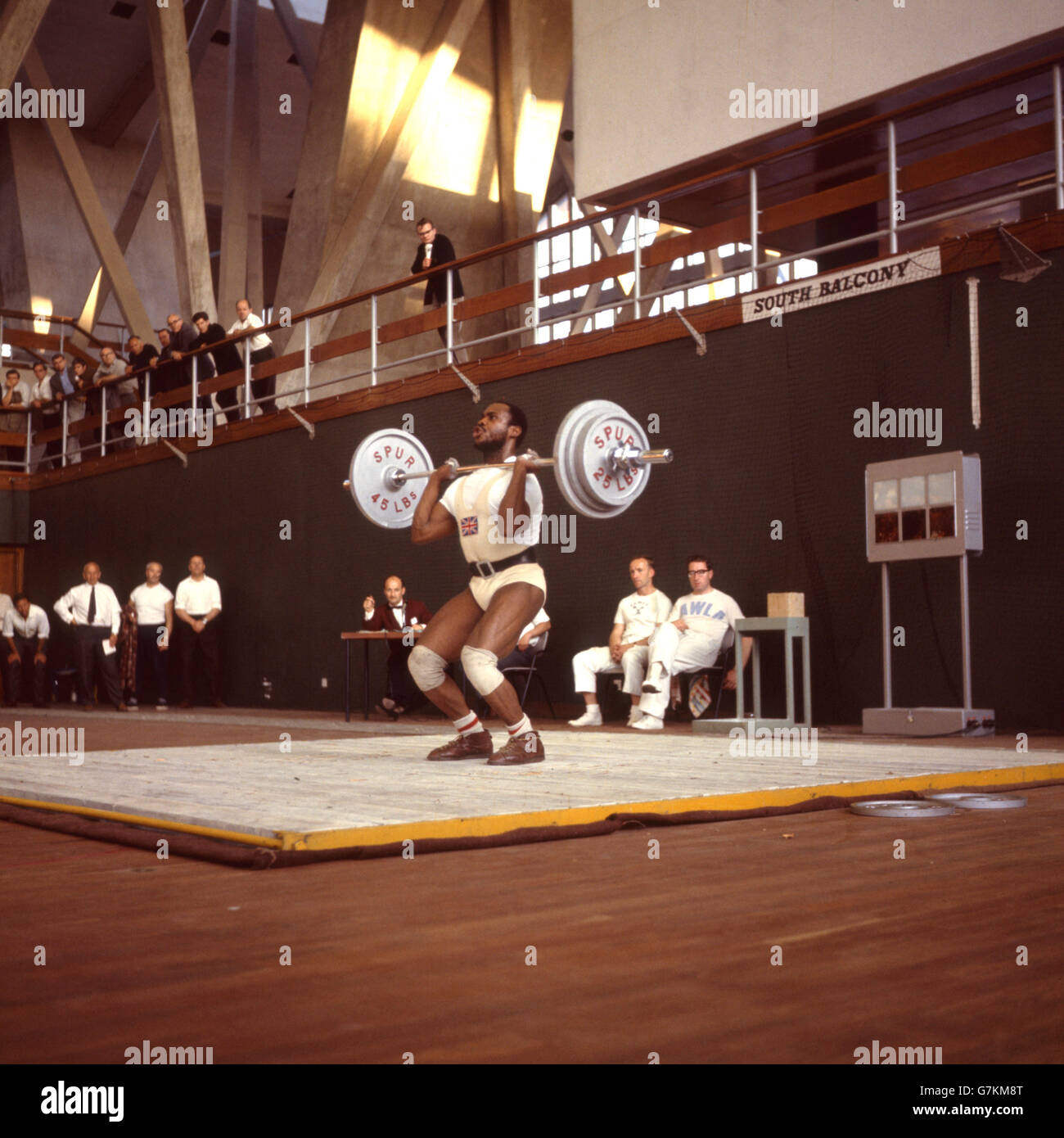 Louis Martin in action during a weightlifting event in London circa ...