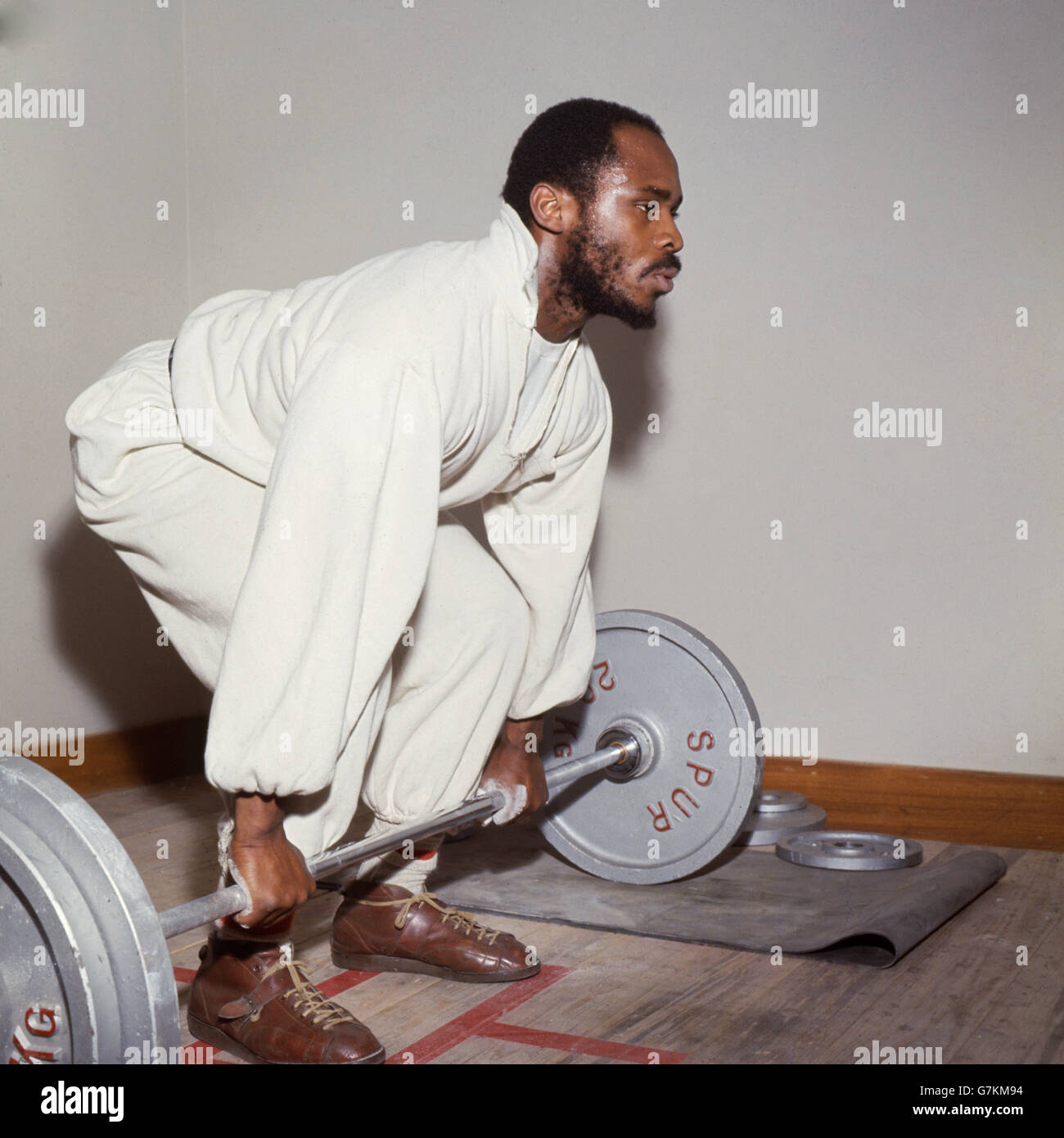 British weightlifter Louis Martin in training circa 1965. Louis Martin ...