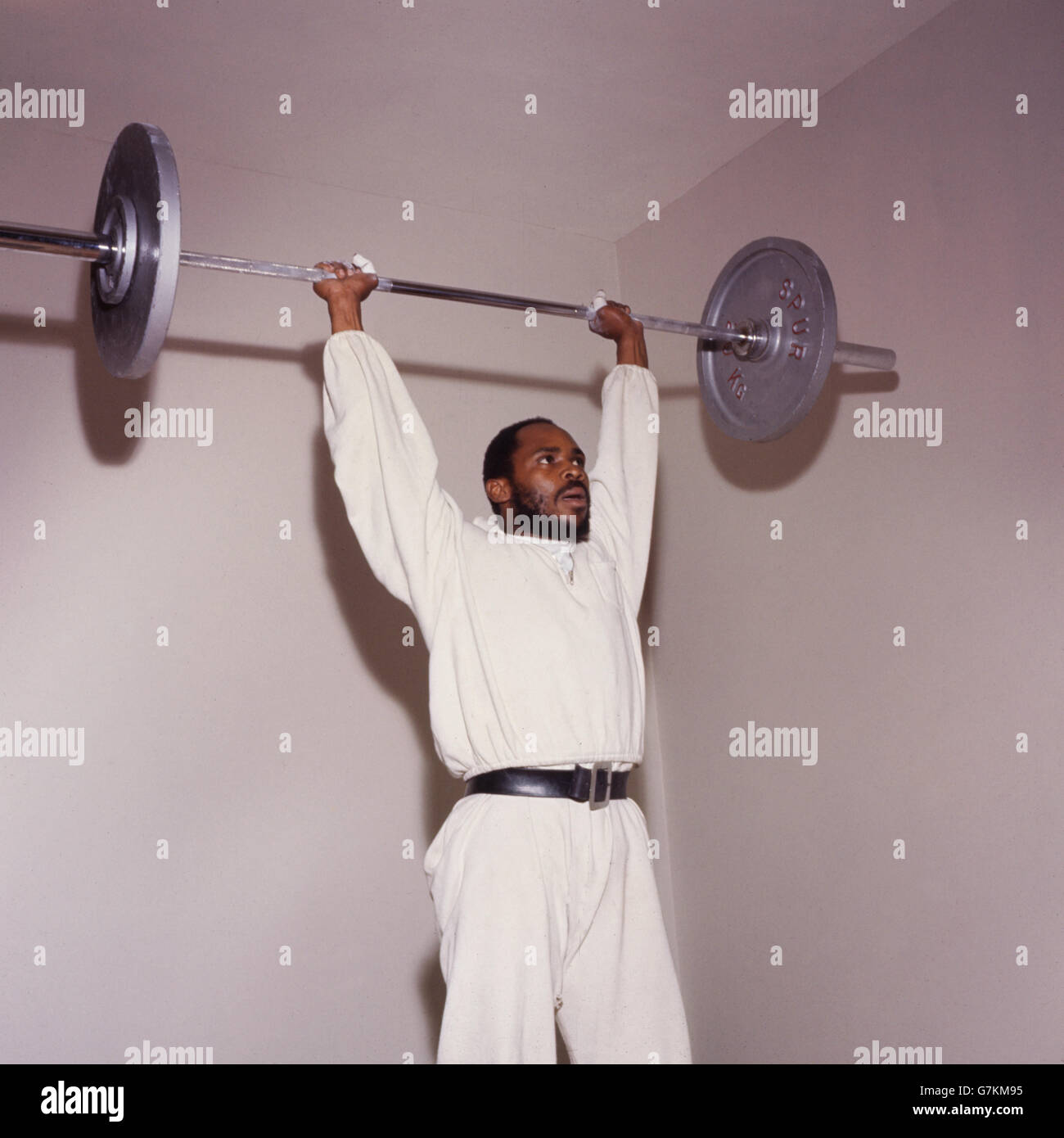 British weightlifter Louis Martin in training circa 1965. Louis Martin ...