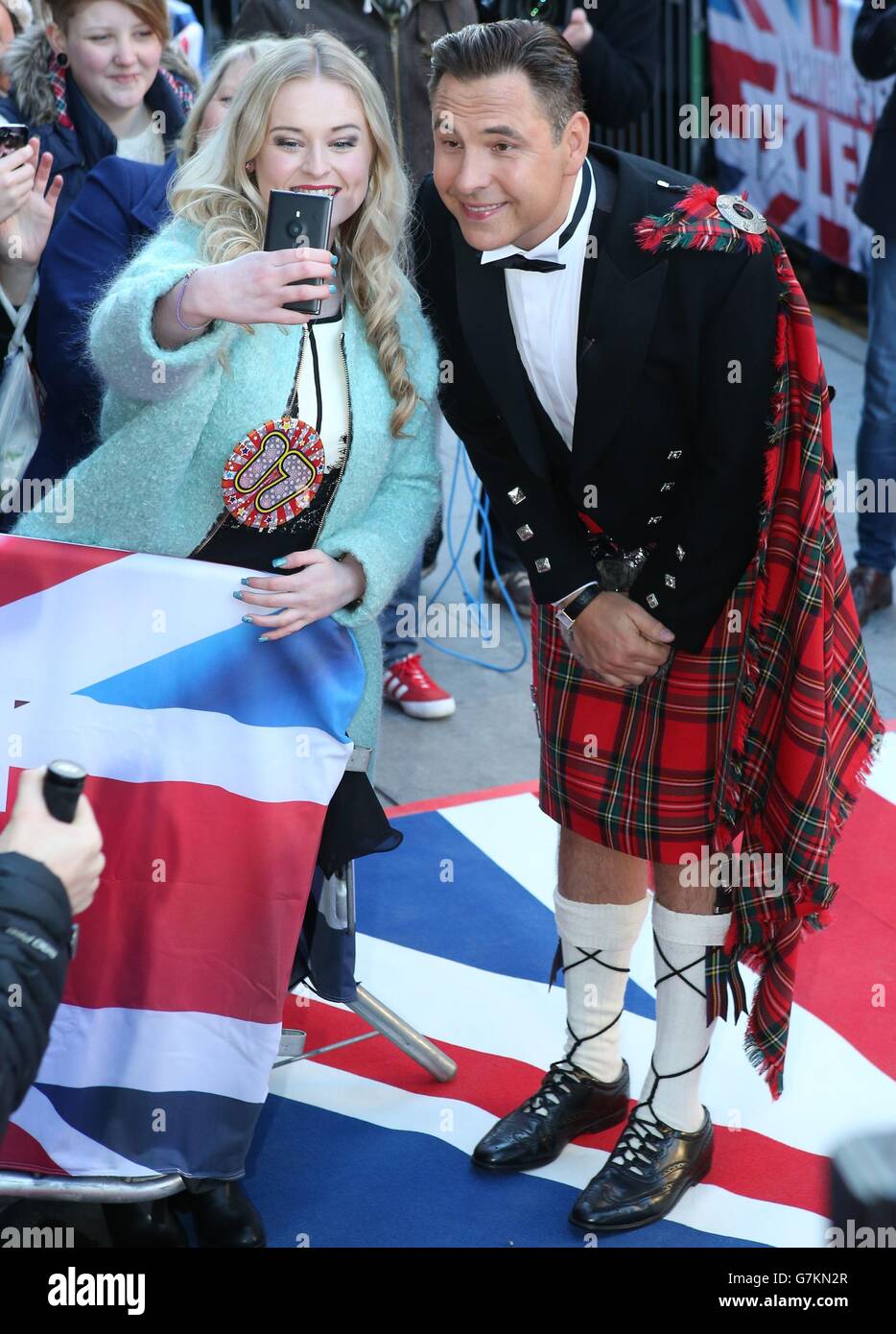 Britain's Got Talent Judge David Walliams poses for a photo with a fan ...