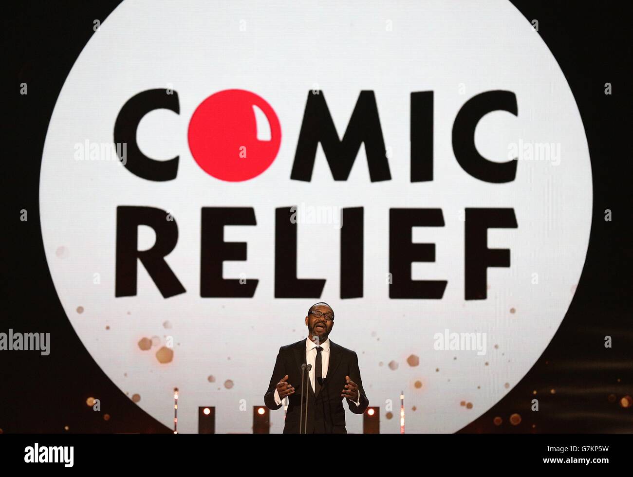 Lenny Henry accepts the Landmark Award for Comic Relief during the 2015 ...