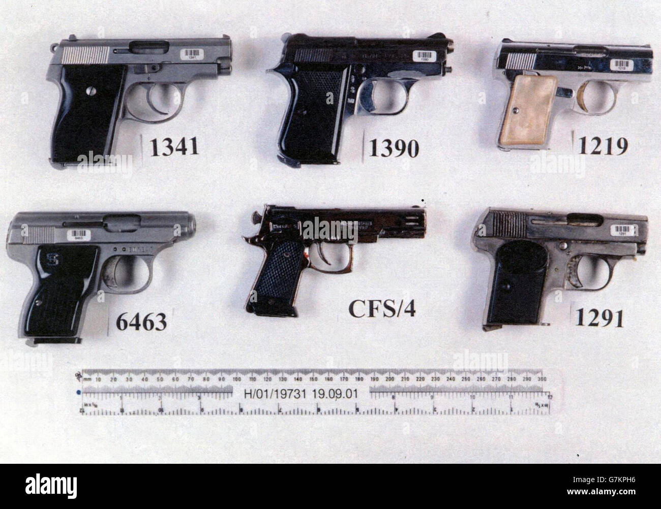 The Handgun in the bottom row centre image was the gun being carried by ...
