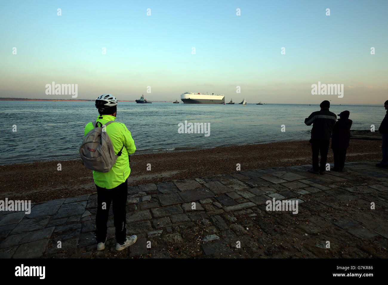 Solent ship grounding Stock Photo - Alamy